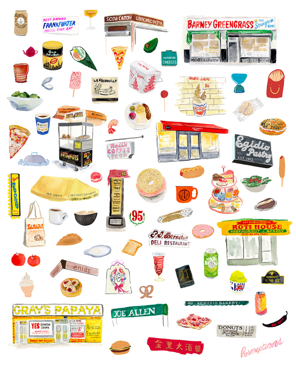 Classic NYC Foods - Fine Art Print – Flat Vernacular